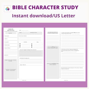 JW CHARACTER Bible Study, Personal Study Worksheets, Bible Character ...