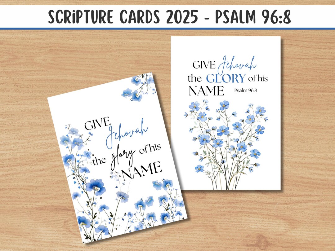 JW 2025 Yearly Text Cards Printables Psalm 96:8 Digital Download JW ...