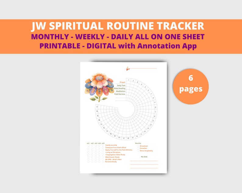 JW Spiritual Routine Tracker - Great for Adults - Teens - Tweens ...