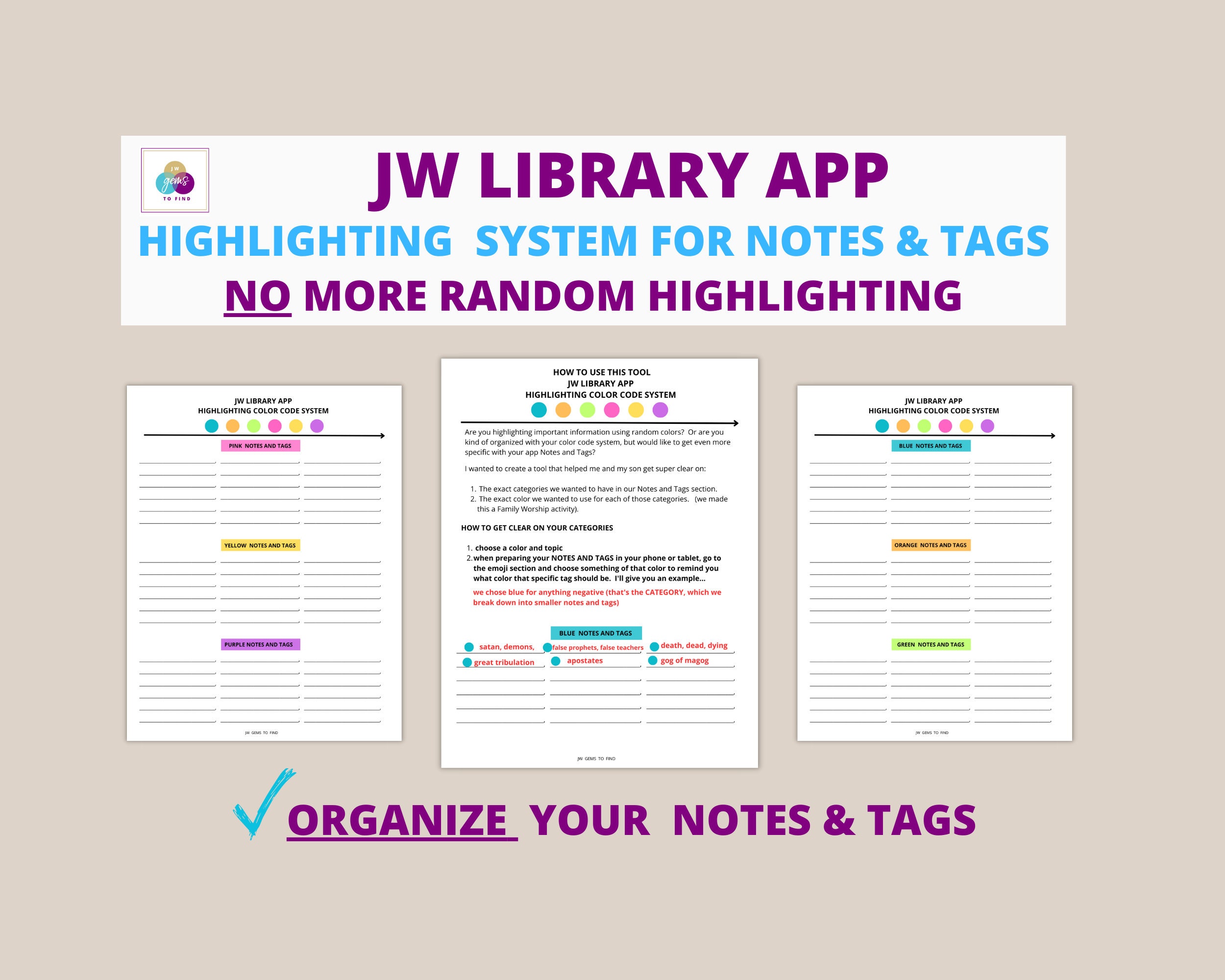 JW Library App, JW App Highlight Colors, JW Organize Highlighting ...