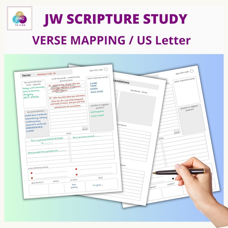JW Bible Reading, JW Personal Study, Verse Study, Verse Mapping, Scripture Study, Scripture ...