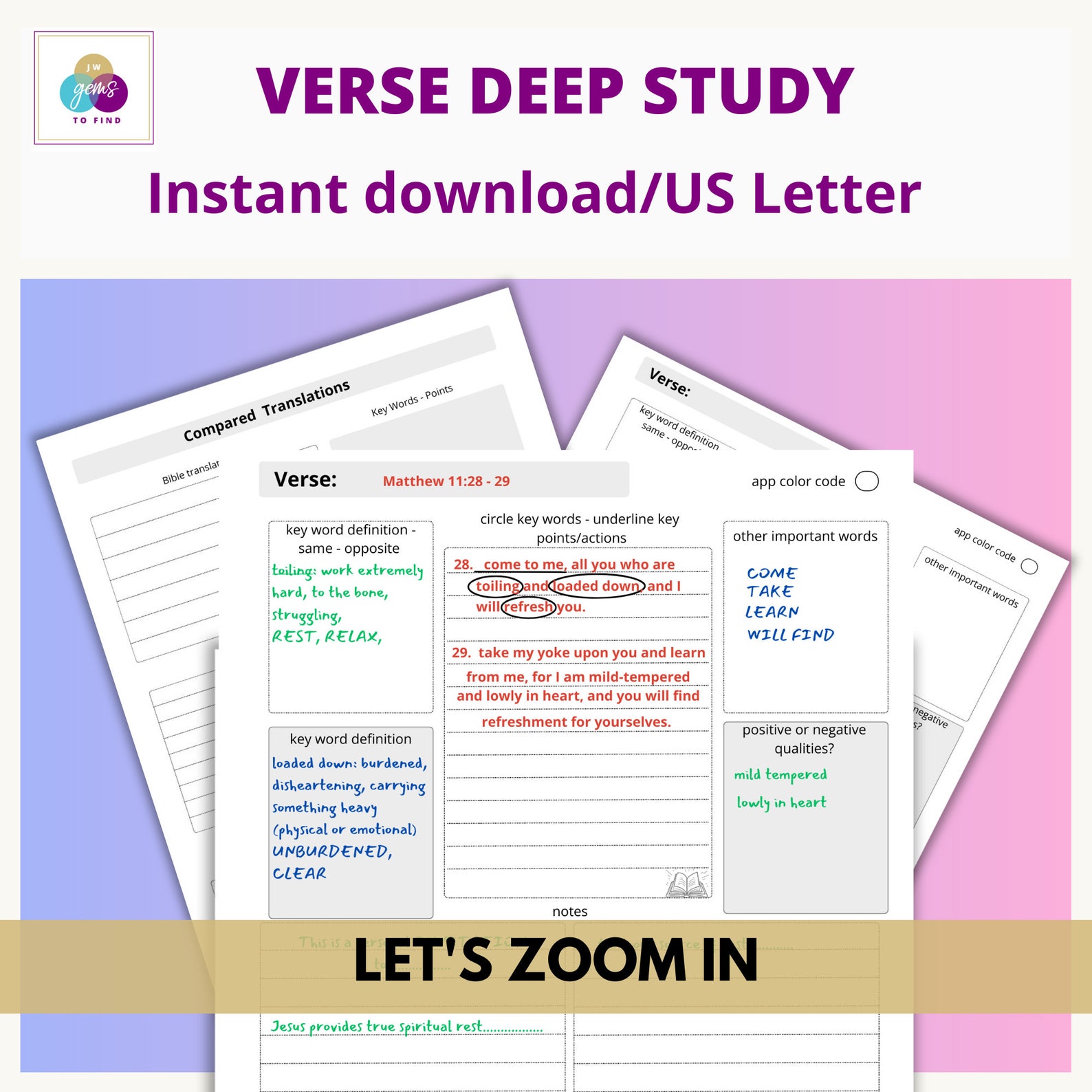 JW Bible Reading, JW Personal Study, Verse Study, Verse Mapping ...