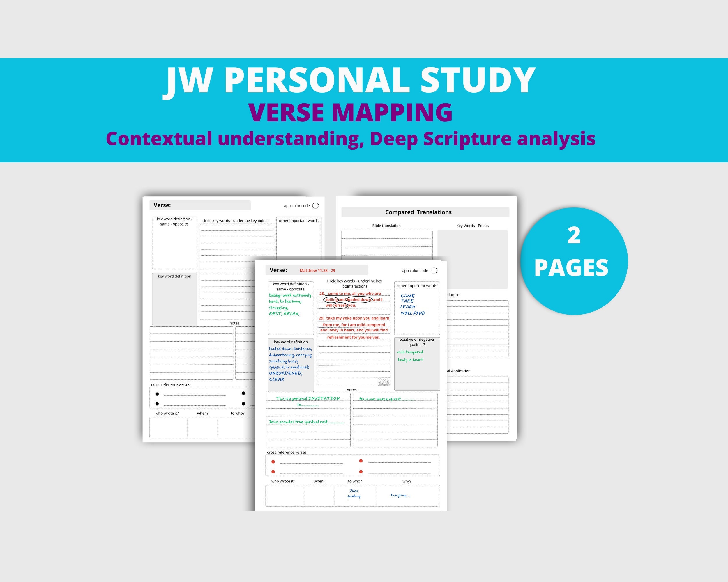 JW Bible Reading, JW Personal Study, Verse Study, Verse Mapping ...