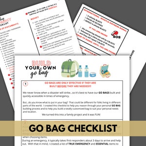 JW GO BAG - Printable Emergency Go Bag Checklist - Disaster Prep ...