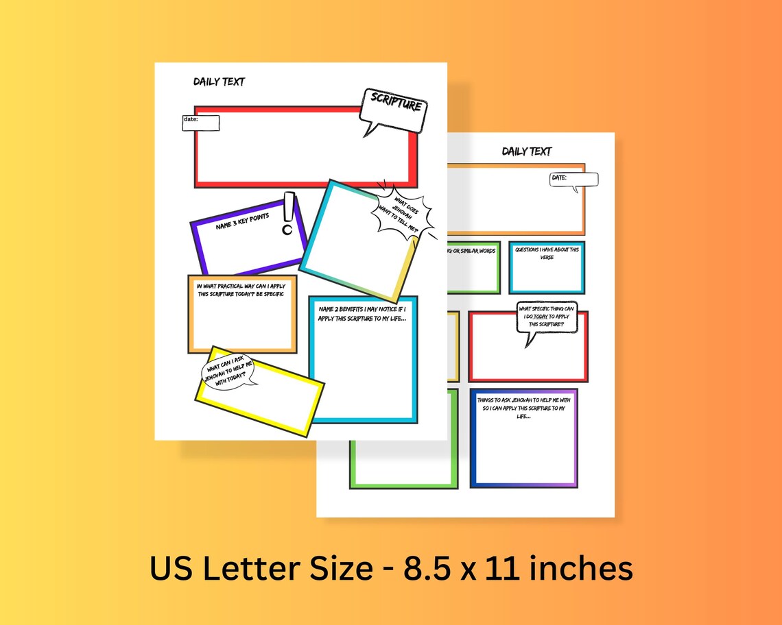 JW Daily Text Notes Teens Tweens meditate and Apply the Daily Text - Etsy