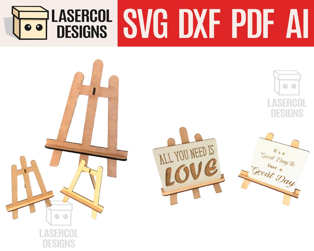 Mini Easel Stand Laser Cut Files SVGDXFPDFAi Instant Download - Etsy ...