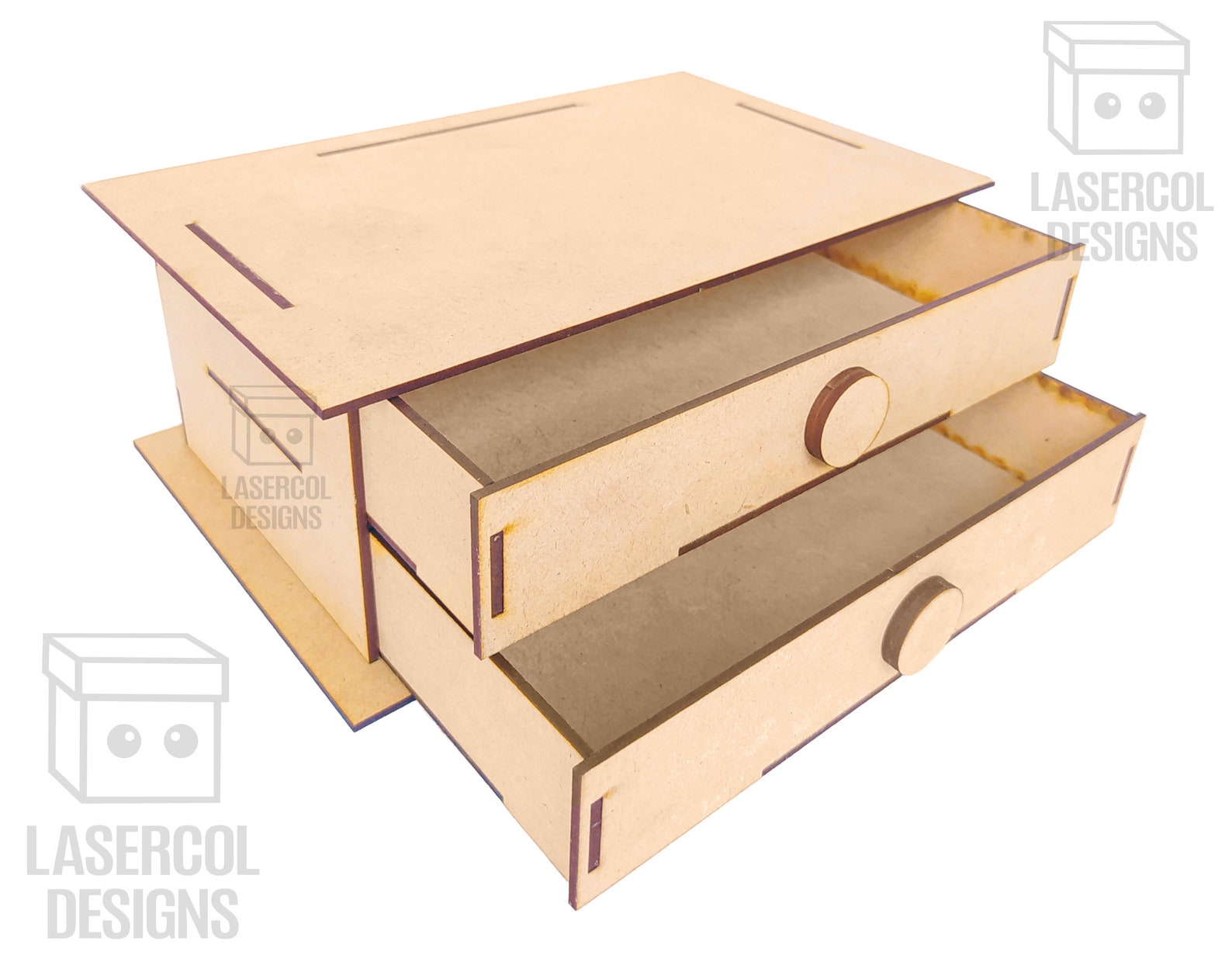 2 Drawers Desk Organizer Laser Cut Files Svgdxfpdfai - Etsy