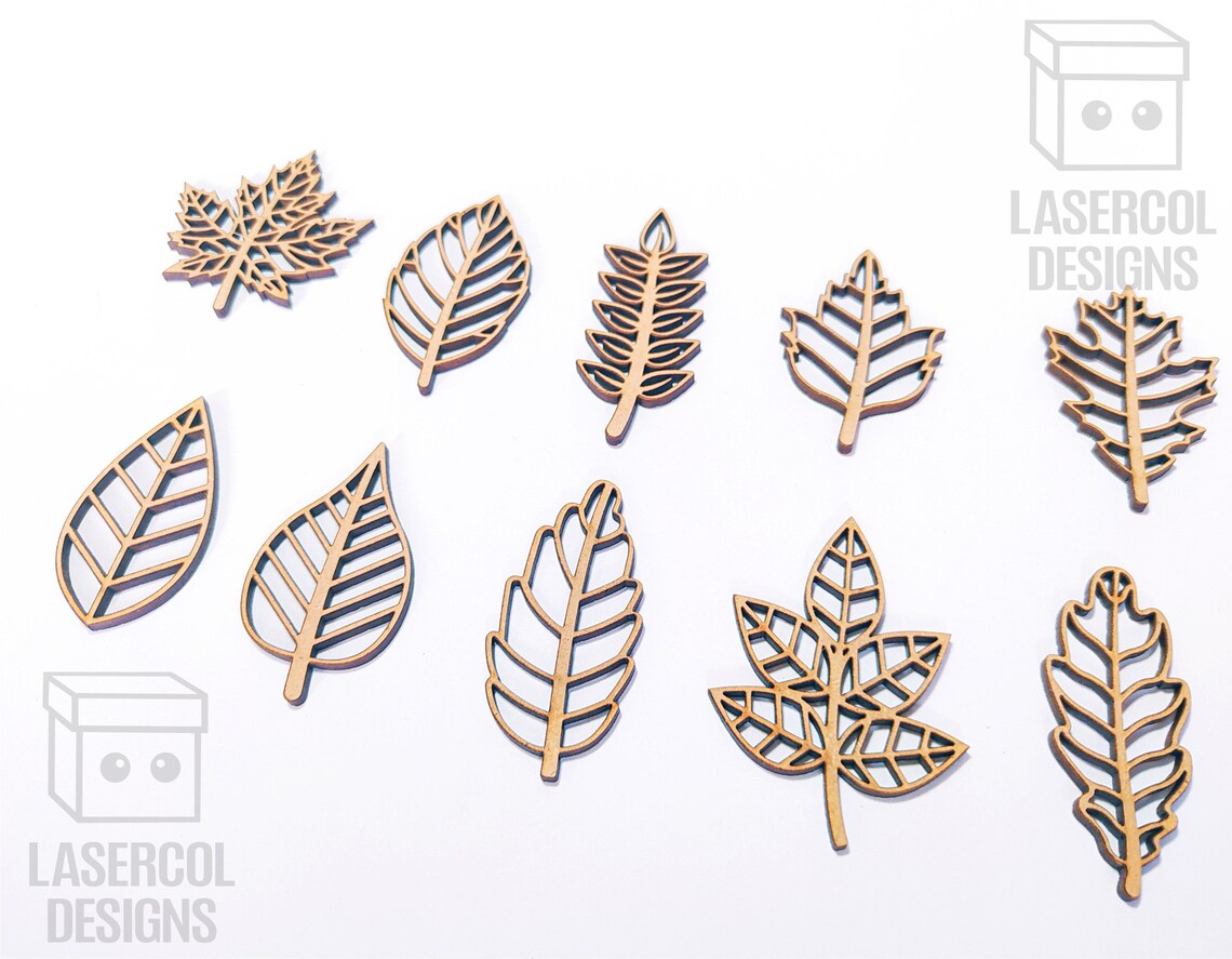 Leaves Cut Outs Laser Cut Files SVGDXFPDFAi Glowforge | Etsy