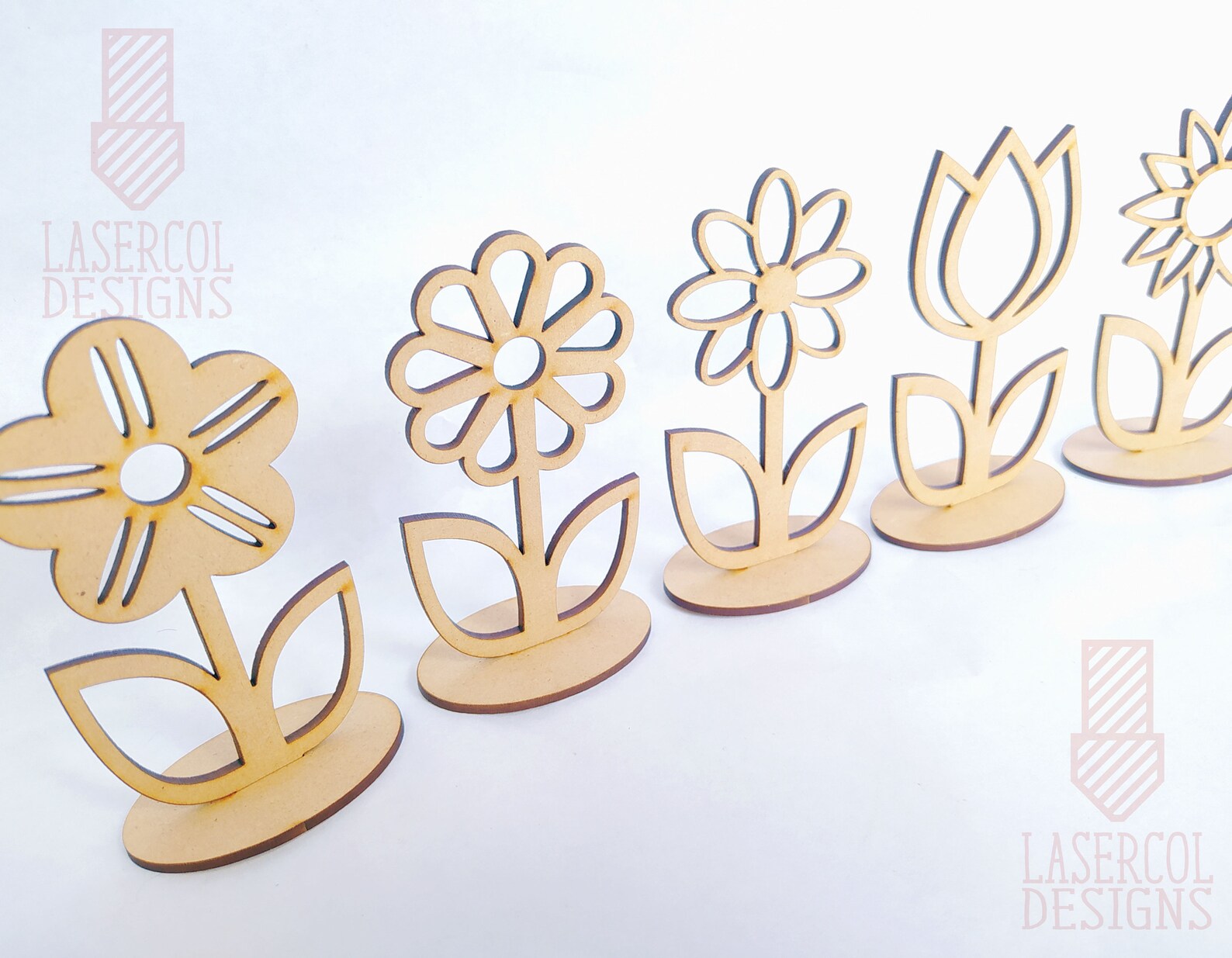 Flowers Set 3 two Sizes Five Styles Laser Cut Files | Etsy