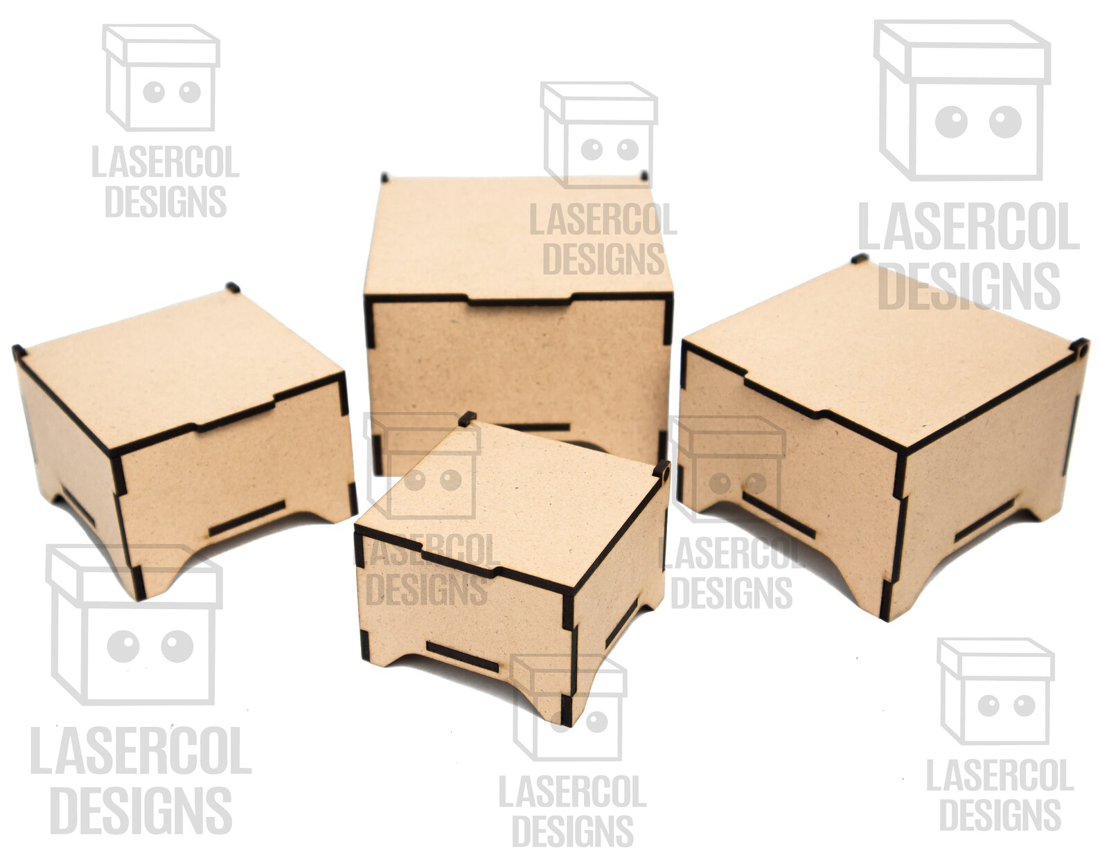 Boxes 6 Sizes Set 6 Laser Cut Files Svgdxfpdfai | Etsy