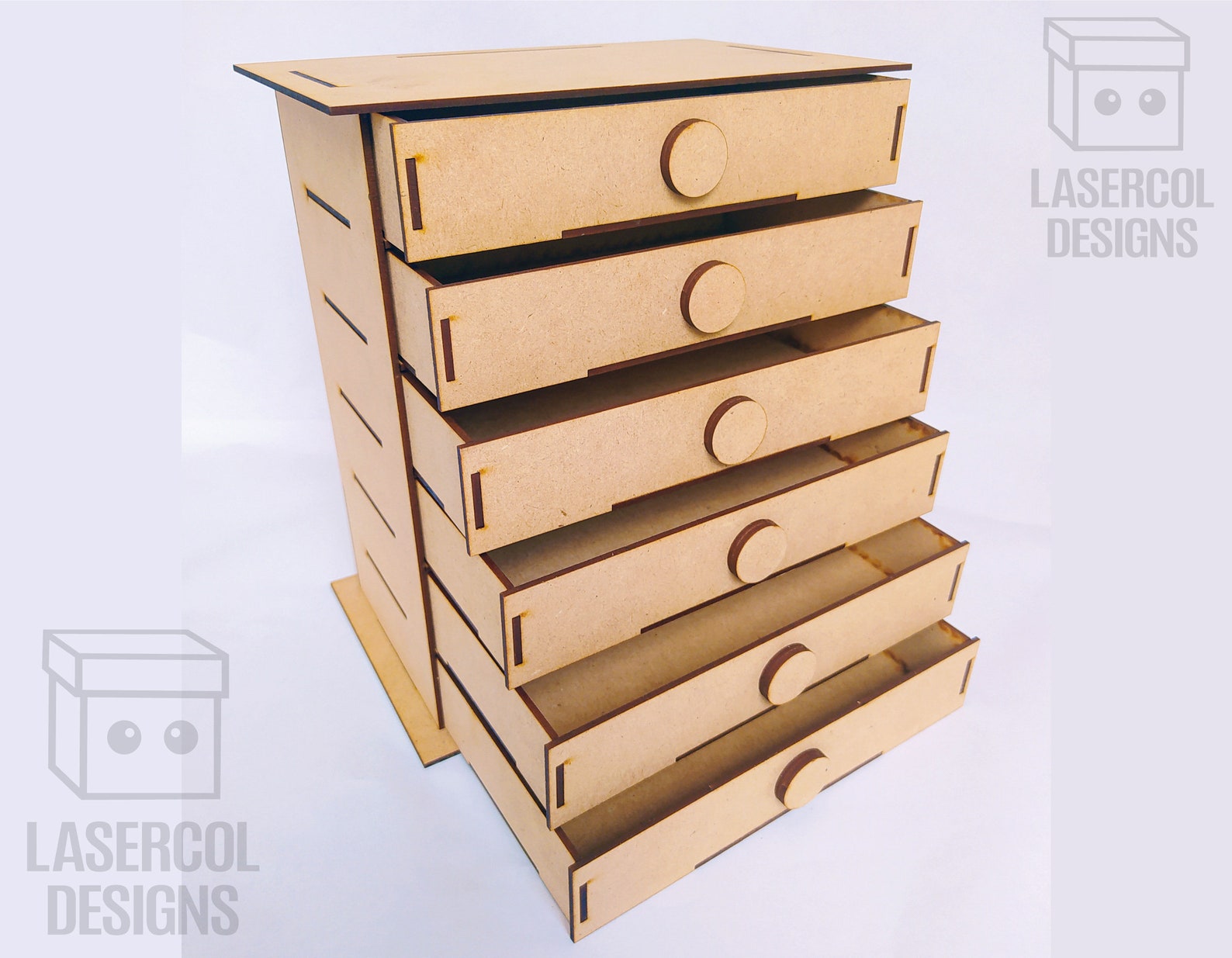 6 Drawers Desk Organizer Laser Cut Files Svgdxfpdfai - Etsy