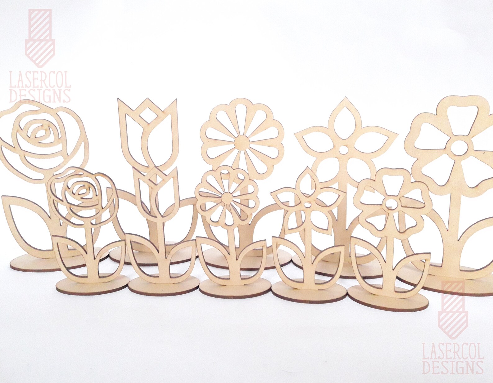 Flowers Set 1 two Sizes Five Styles Laser Cut Files - Etsy