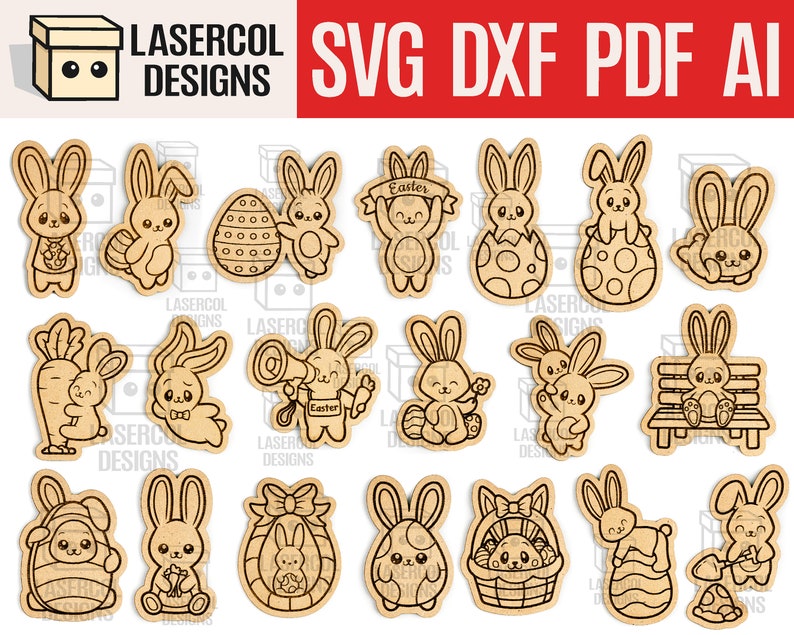 Easter Cutouts/paint Kit Set 3 & Set 4 Laser Cut Files - Etsy