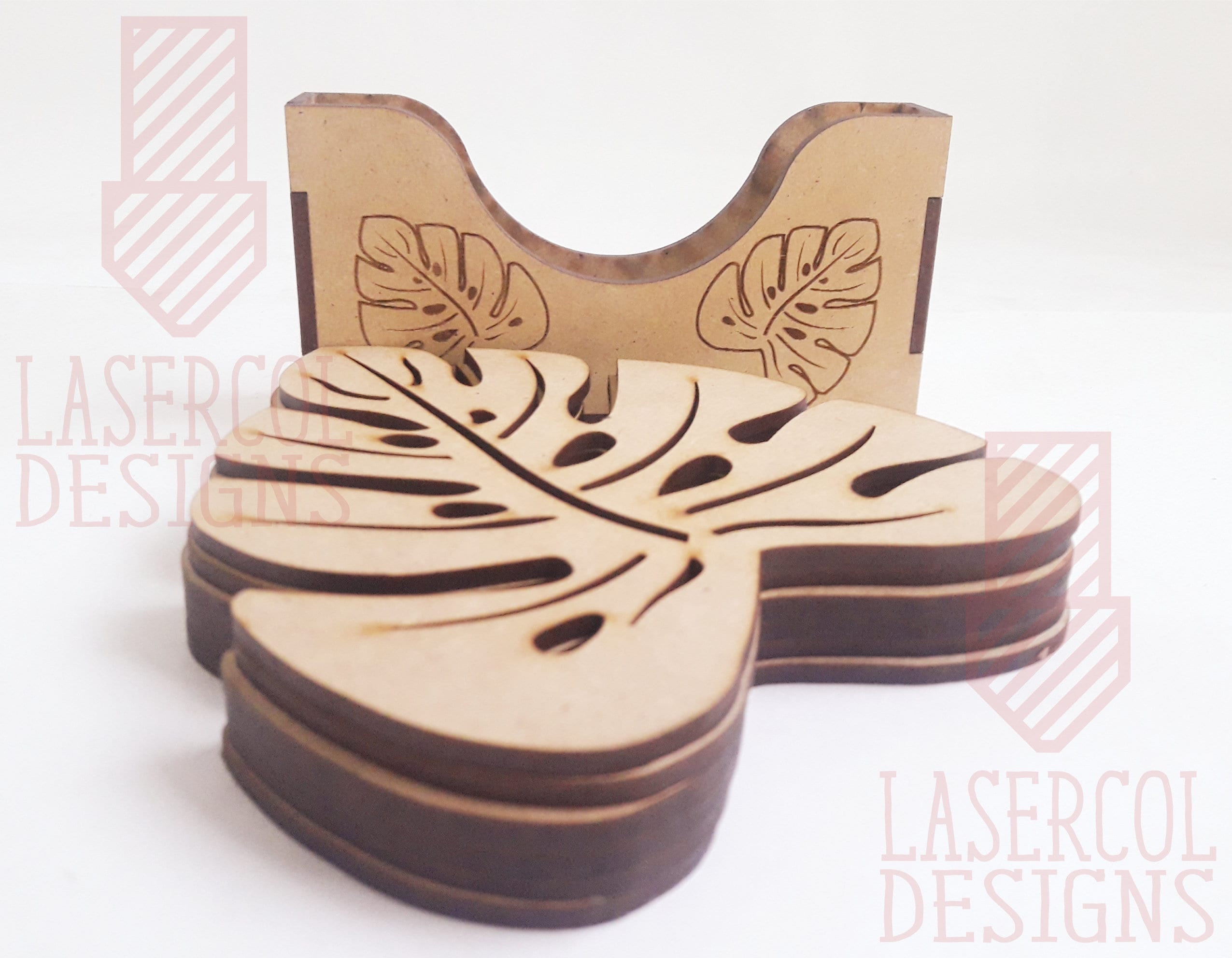 Leaf Coasters 6 Set 1 Laser Cut Files Svgdxfpdfai - Etsy