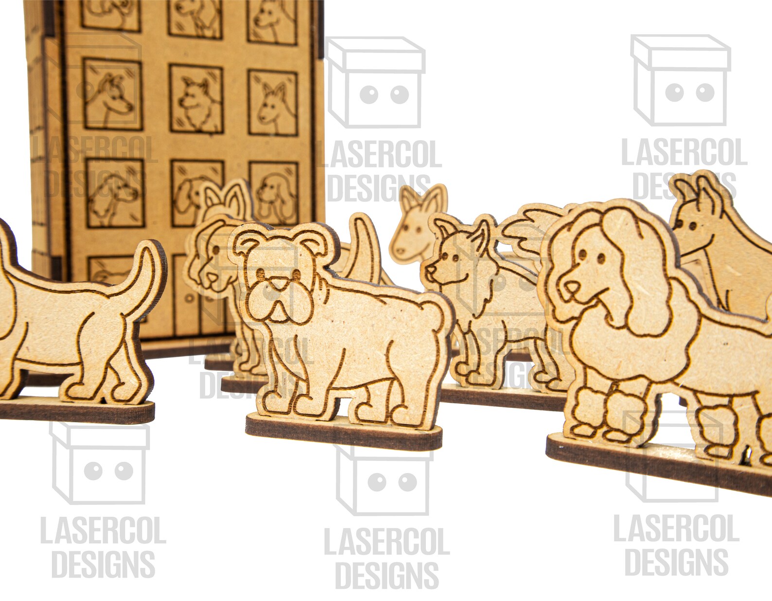 Dogs Cut Outs and Box Laser Cut Files Svgdxfpdfai - Etsy