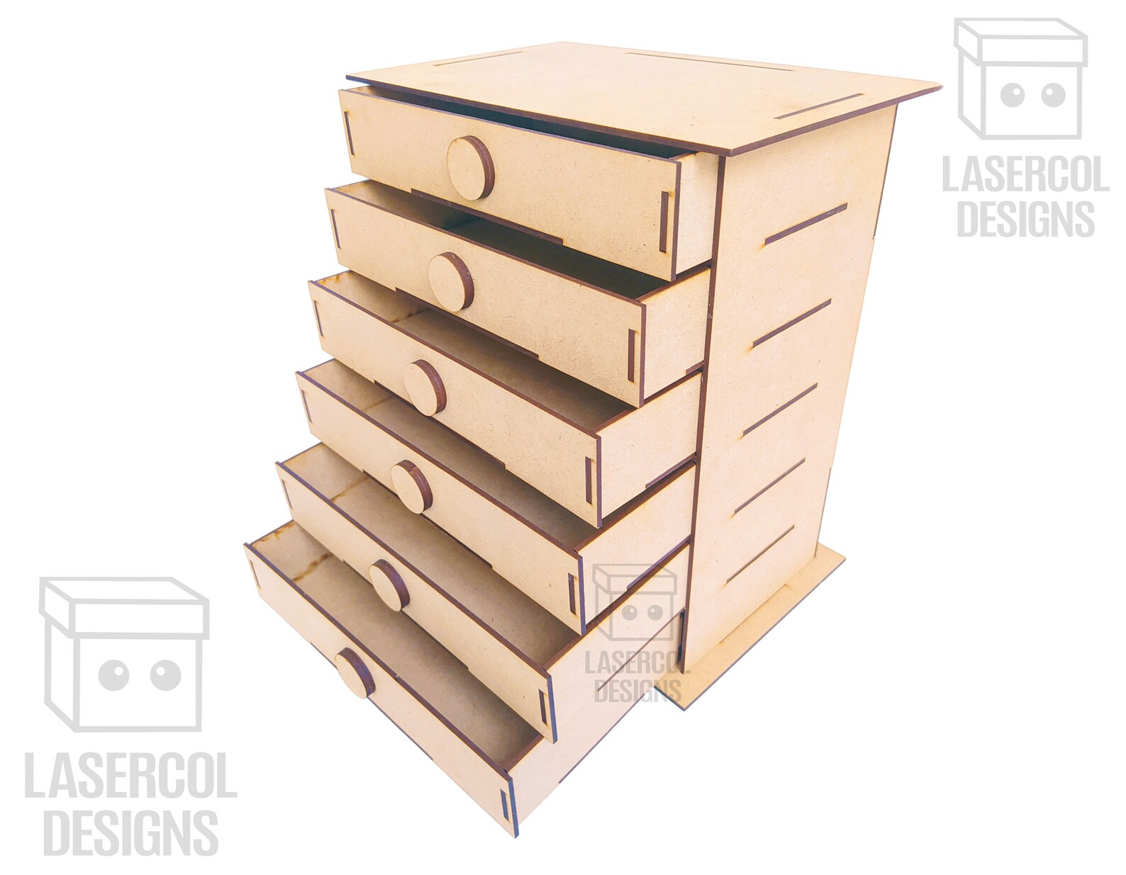 6 Drawers Desk Organizer Laser Cut Files Svgdxfpdfai - Etsy