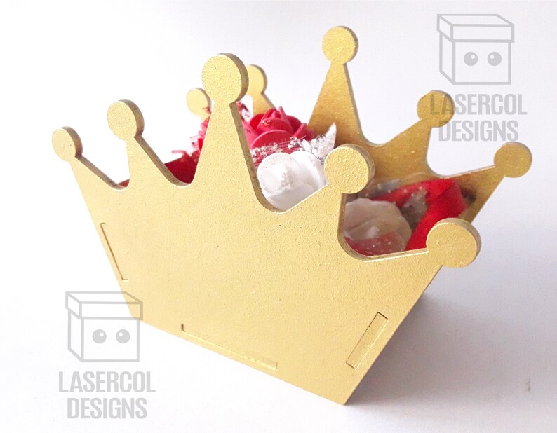 Crown Shaped Box 4 Sizes 3 Styles Laser Cut Files | Etsy