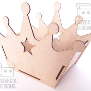 Crown Shaped Box (4 Sizes, 3 Styles) - Laser Cut Files - Svg+dxf+pdf+ai ...