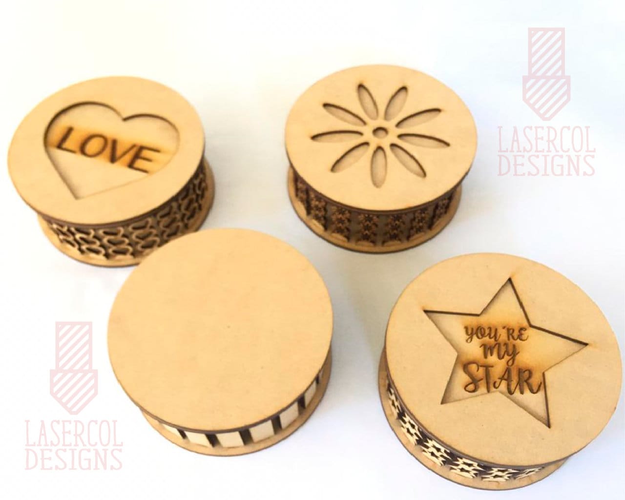 Round Box 4 Styles Laser Cut Files Svgdxfpdfai - Etsy