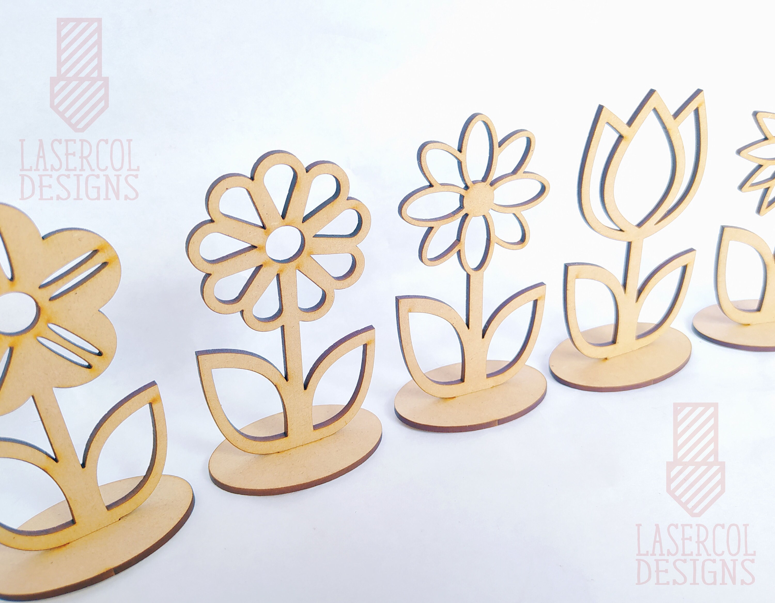 Flowers Set 3 two Sizes Five Styles Laser Cut Files - Etsy