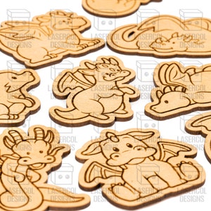 Dragons Paint Kit DIY Cut Outs - Laser Cut Files - Glowforge Files ...