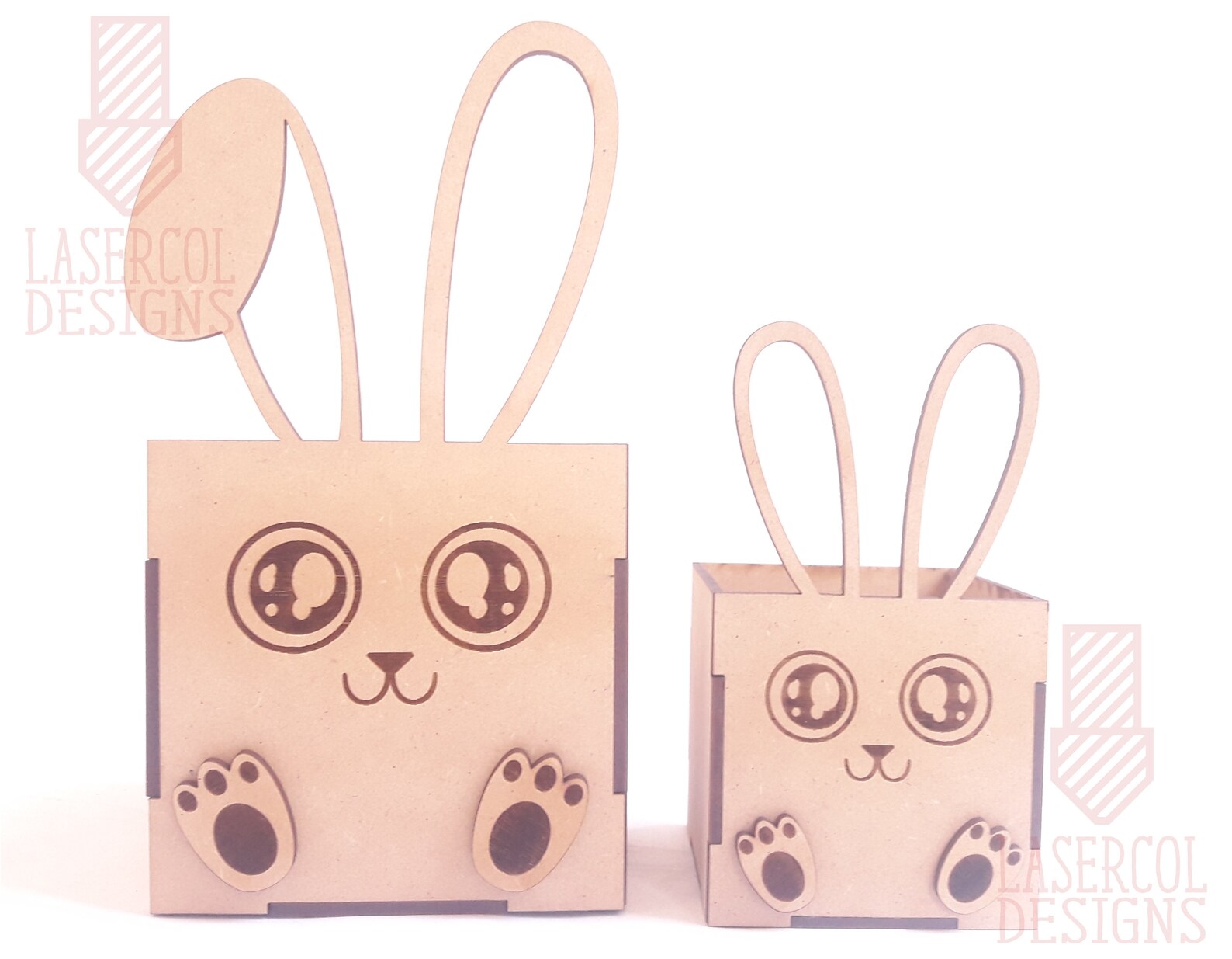 Easter Bunny Basket two Sizes Two Ear Styles Laser Cut - Etsy