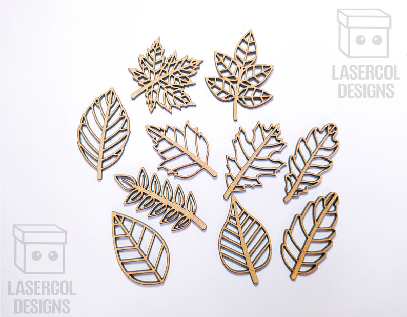 Leaves Cut Outs Laser Cut Files Svgdxfpdfai Glowforge | Etsy