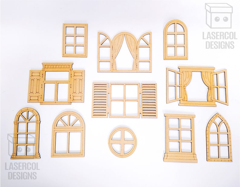 Windows Cut Outs Laser Cut Files Svgdxfpdfai | Etsy
