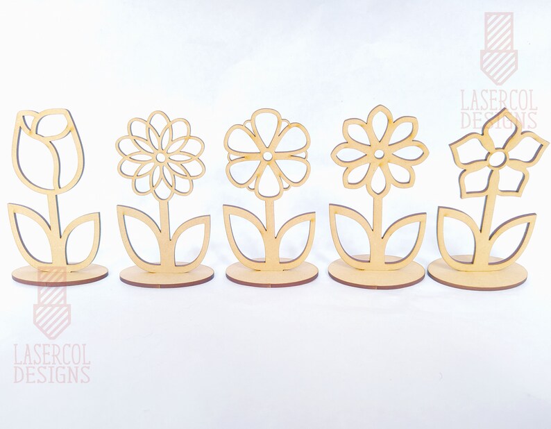 Flowers Set 4 two Sizes Five Styles Laser Cut Files | Etsy