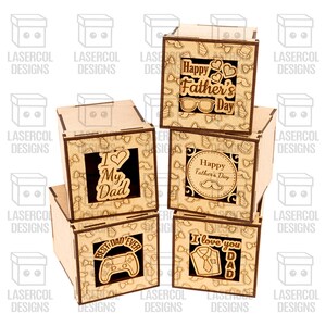 Father's Day Gift Boxes Bundle (10 Styles, Set 1-2) - Laser Cut Files ...
