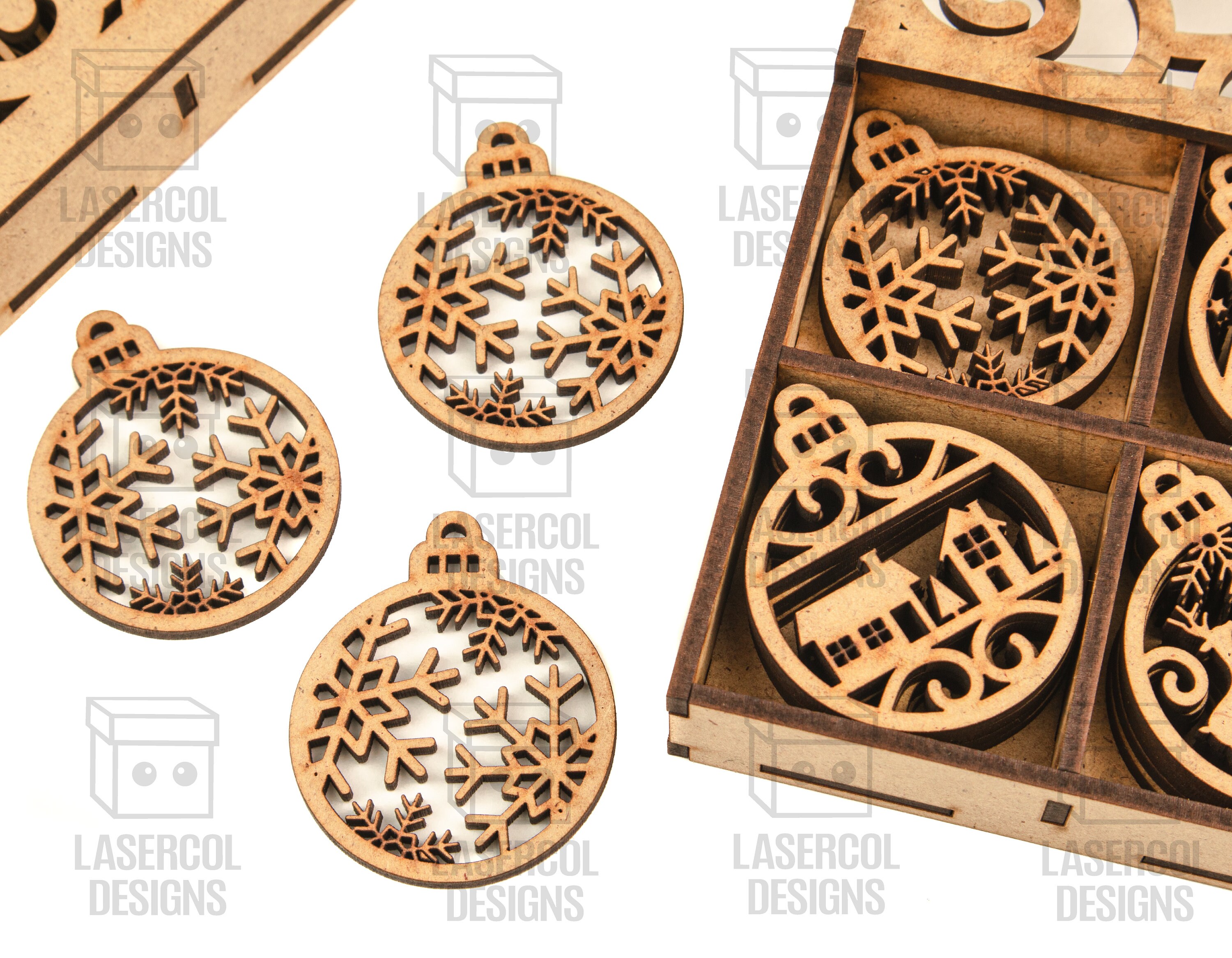 Small Ornaments Boxes Laser Cut Files Svgdxfpdfai - Etsy