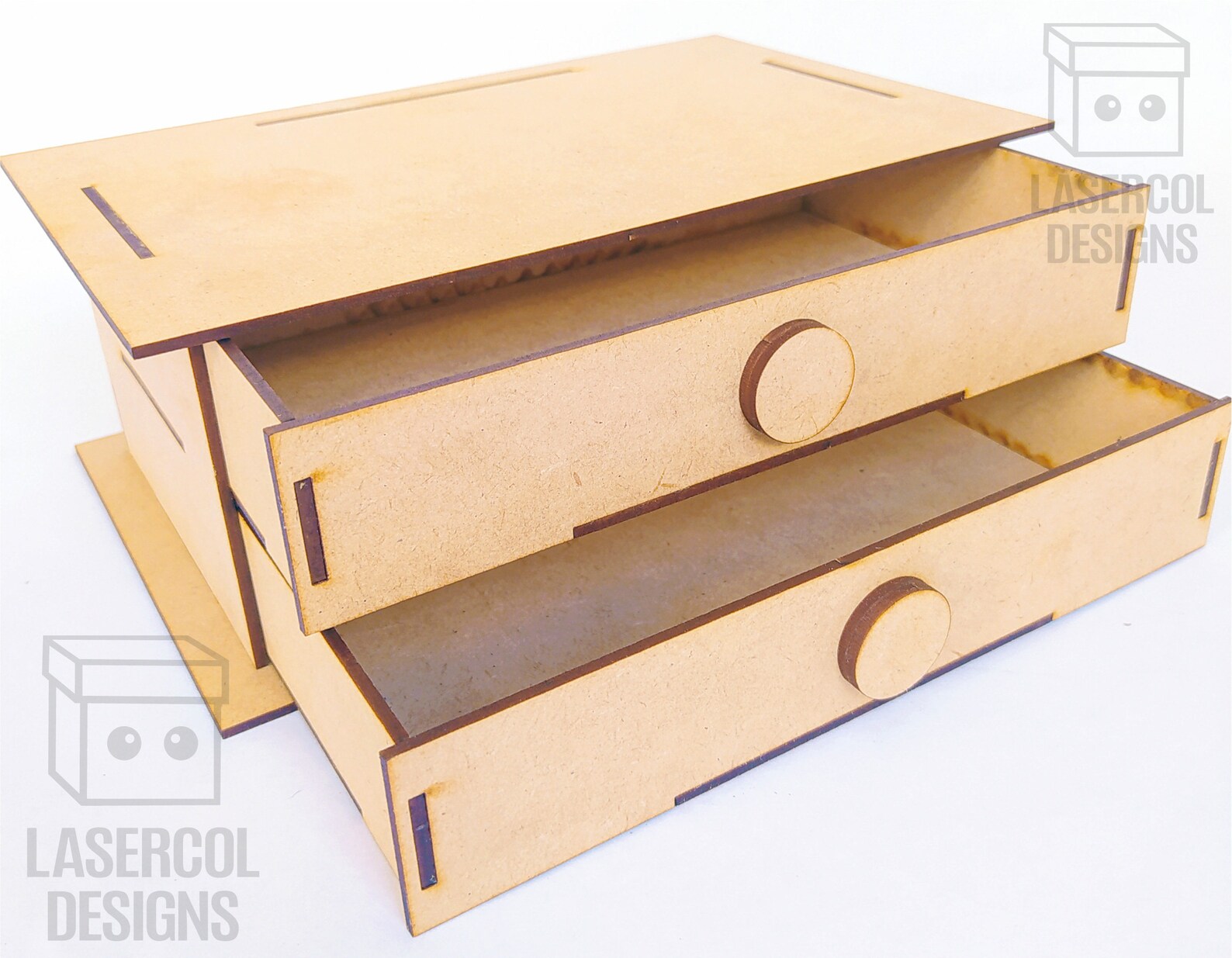 2 Drawers Desk Organizer Laser Cut Files Svgdxfpdfai - Etsy