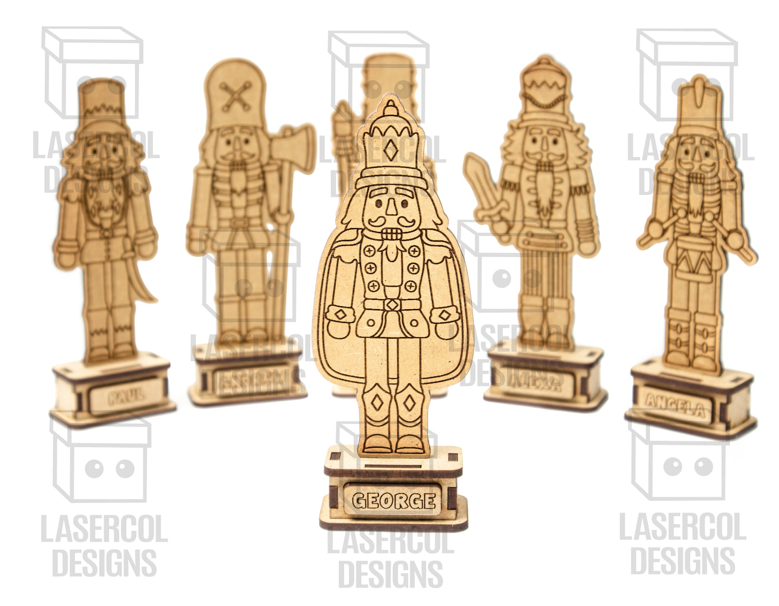 Nutcracker Set 2 Sizes 6 Styles Christmas Gift Laser - Etsy