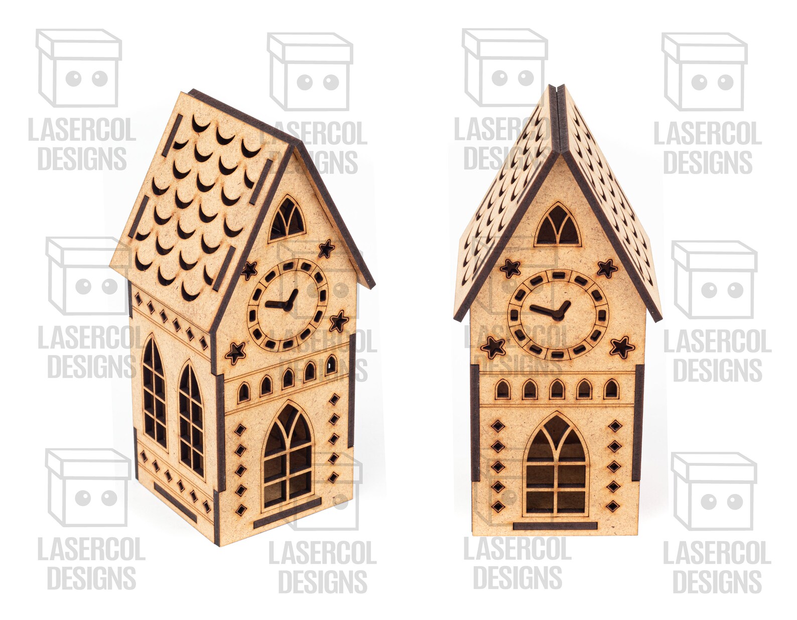 Christmas Houses Set 2 5 Styles Laser Cut Files - Etsy