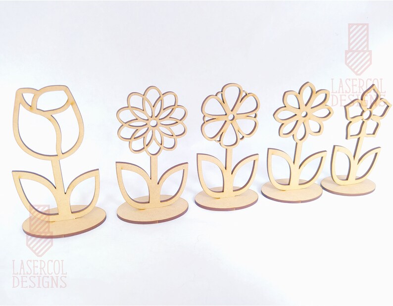 Flowers Set 4 two Sizes Five Styles Laser Cut Files | Etsy