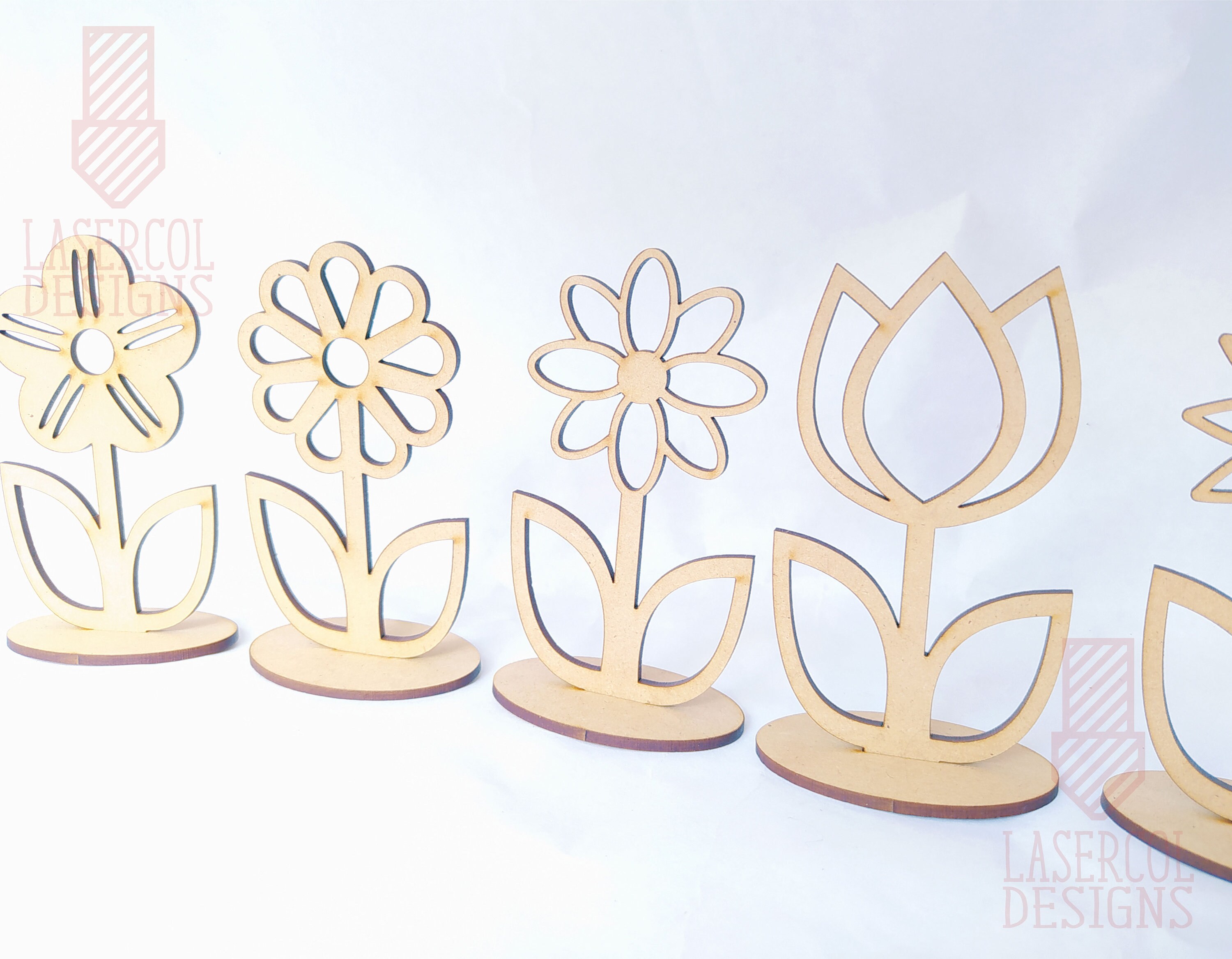 Flowers Set 3 two Sizes Five Styles Laser Cut Files - Etsy