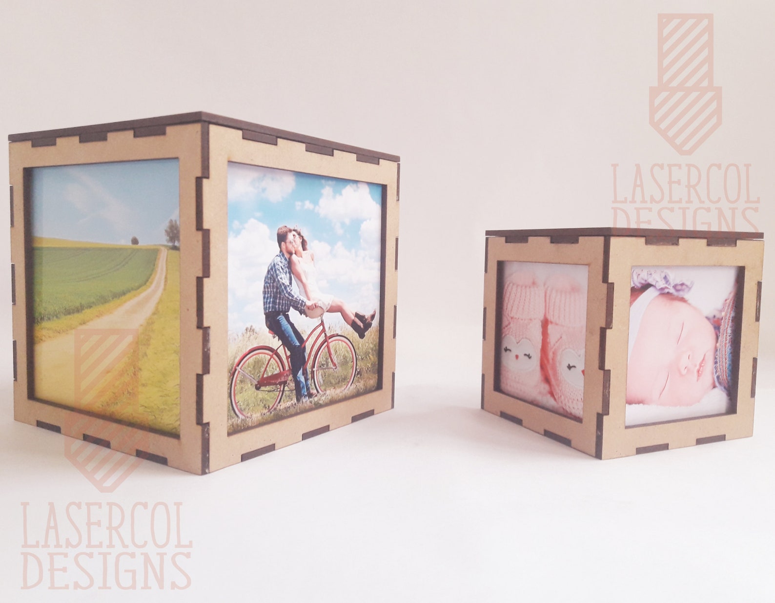 Photo Cube Keepsake Box two Sizes Laser Cut Files | Etsy Canada
