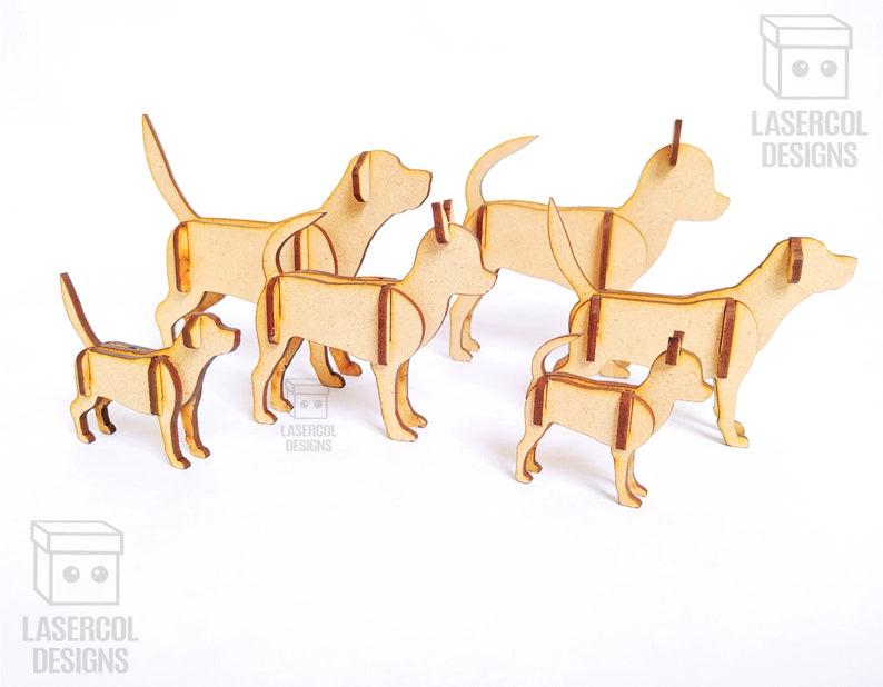 Dogs 3d Puzzle 3 Sizes Set 2 Laser Cut Files | Etsy