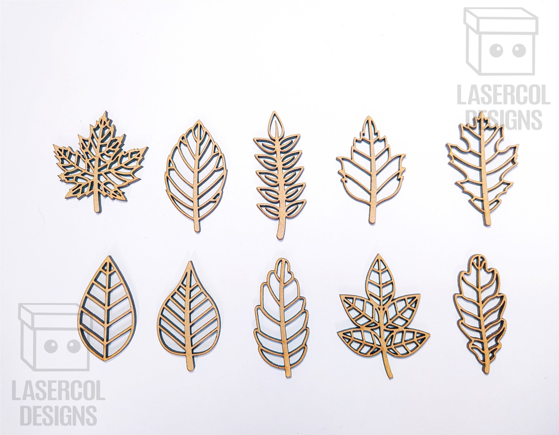 Leaves Cut Outs Laser Cut Files SVGDXFPDFAi Glowforge | Etsy
