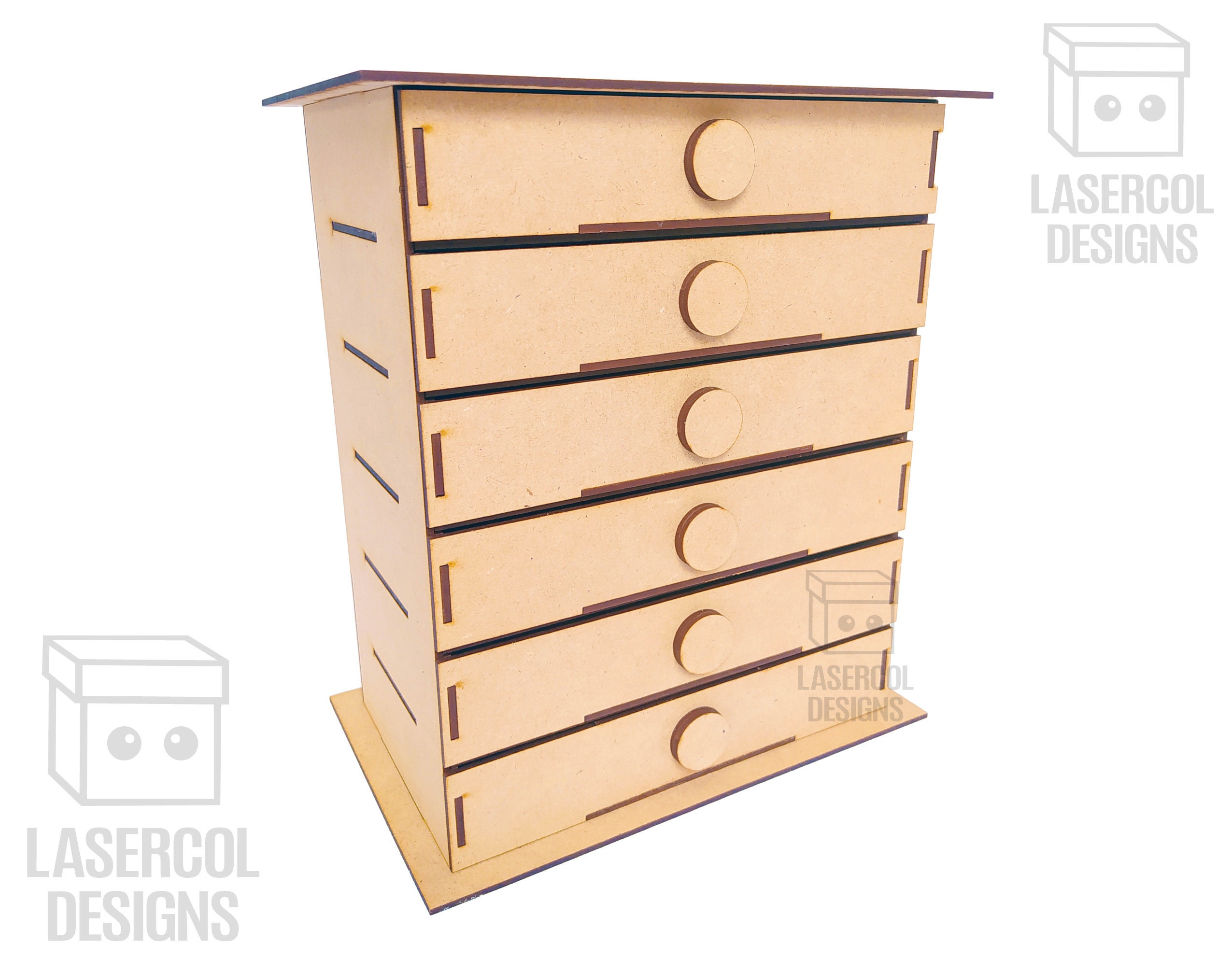 6 Drawers Desk Organizer Laser Cut Files Svgdxfpdfai - Etsy