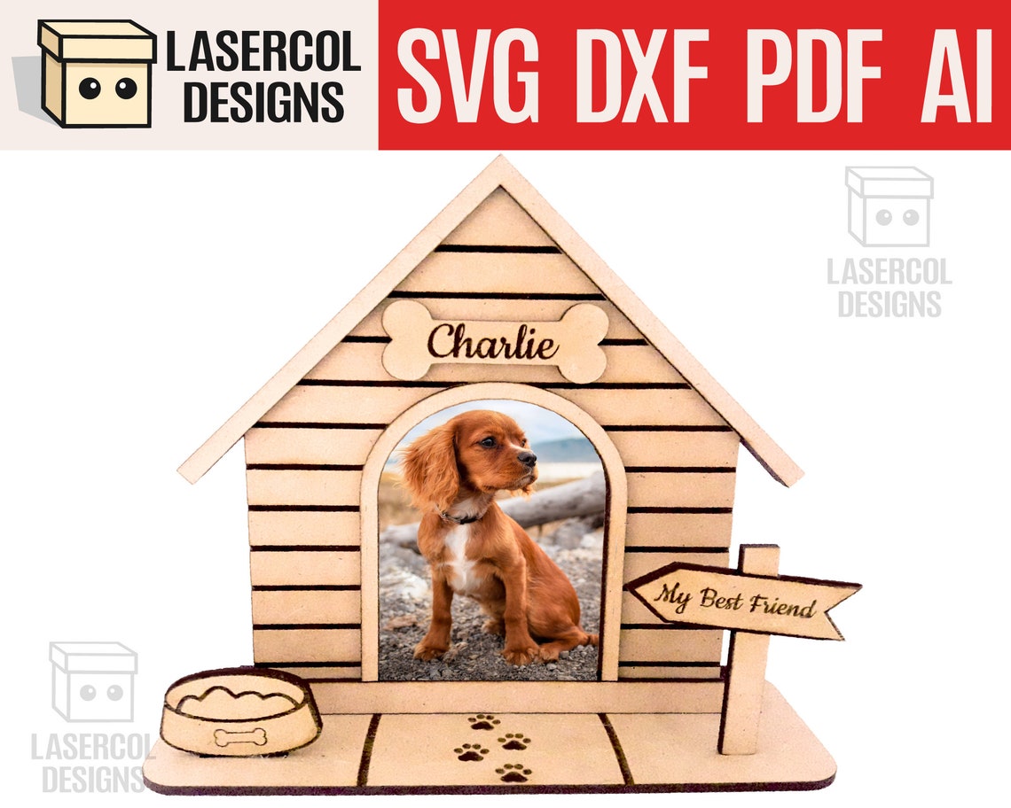 Dog House Photo Frame Laser Cut Files SVGDXFPDFAi | Etsy