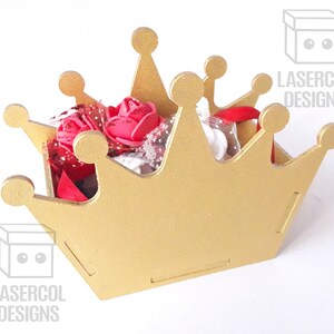 Crown Shaped Box (4 Sizes, 3 Styles) - Laser Cut Files - Svg+dxf+pdf+ai ...