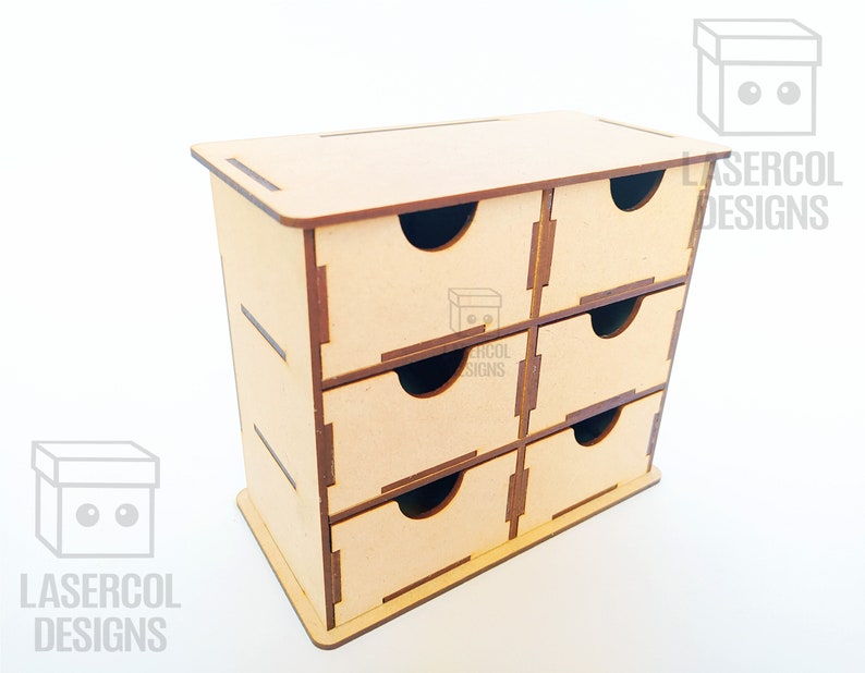 6 Drawers Desk Organizer Laser Cut Files Svgdxfpdfai | Etsy