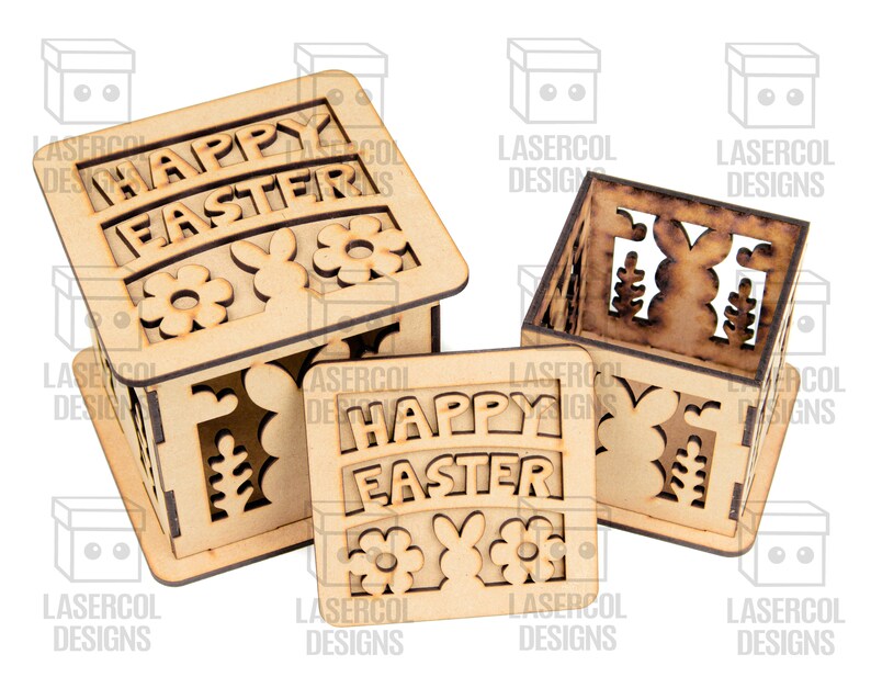 Easter Boxes Set 2 Sizes 5 Styles Laser Cut Files | Etsy