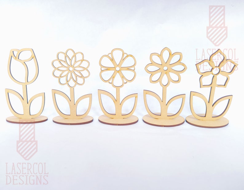 Flowers Set 4 two Sizes Five Styles Laser Cut Files | Etsy