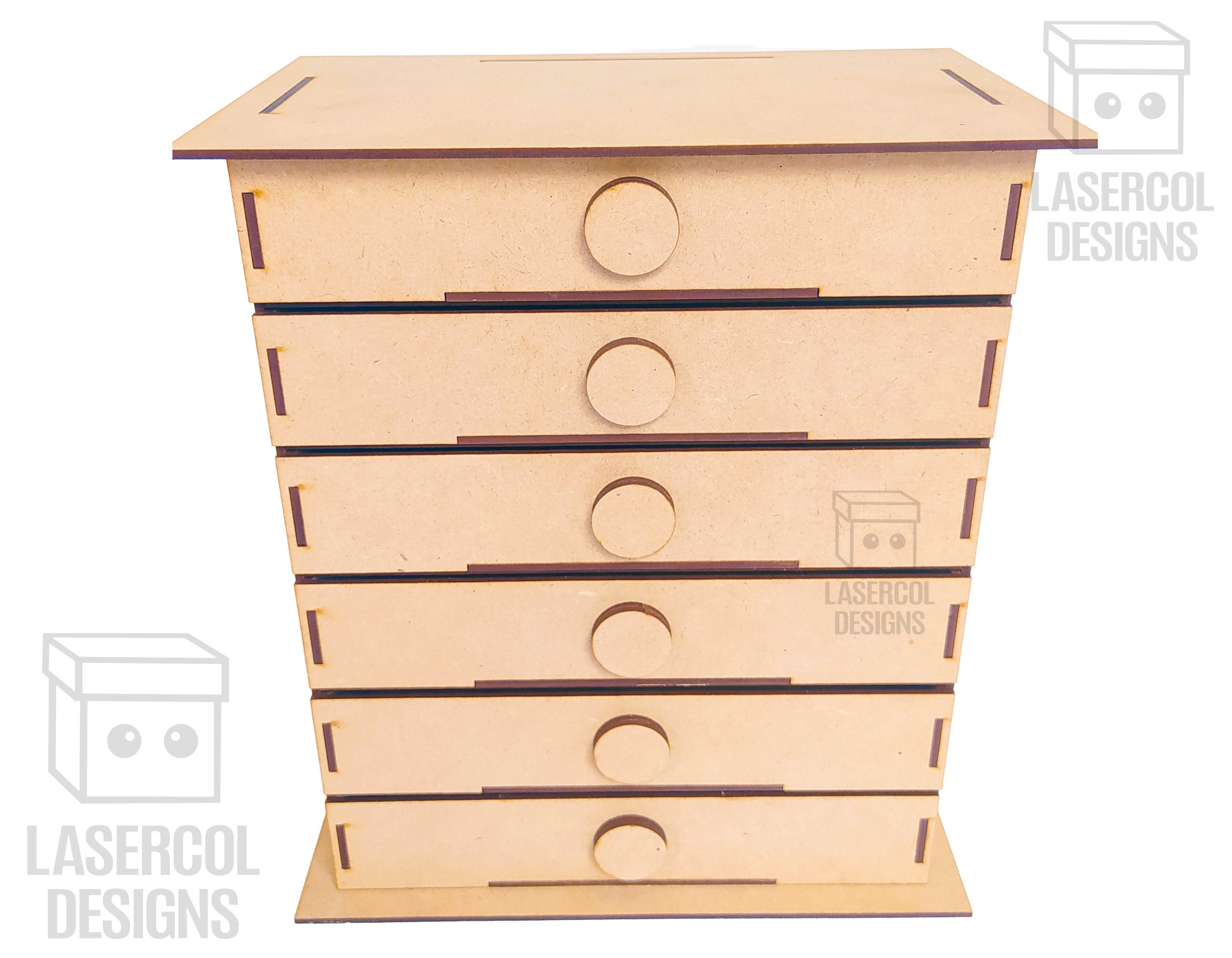 6 Drawers Desk Organizer Laser Cut Files Svgdxfpdfai - Etsy