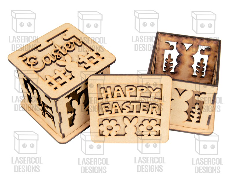 Easter Boxes Set 2 Sizes 5 Styles Laser Cut Files | Etsy