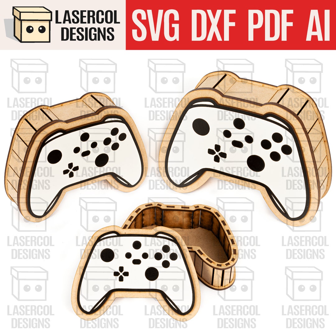 Controller Shaped Boxes Set 2 (3 Sizes) - Laser Cut Files SVG ...
