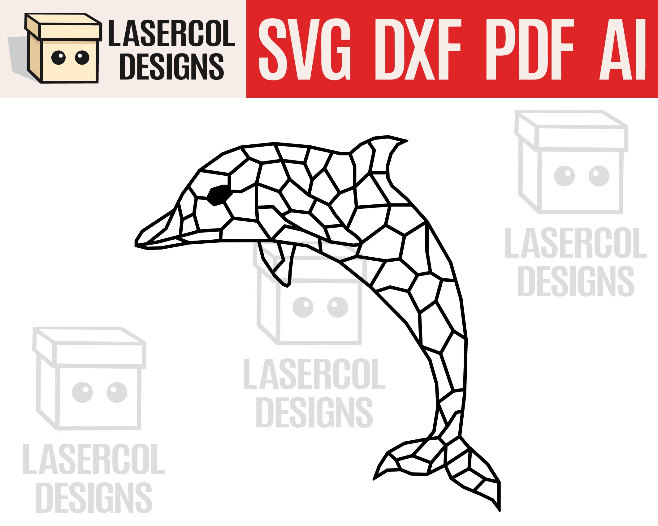 Geometric Dolphin Wall Decor Laser Cut Files - Etsy