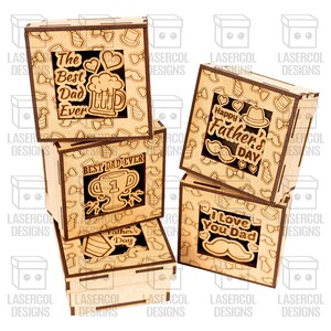 Father's Day Gift Boxes Bundle (10 Styles, Set 1-2) - Laser Cut Files ...